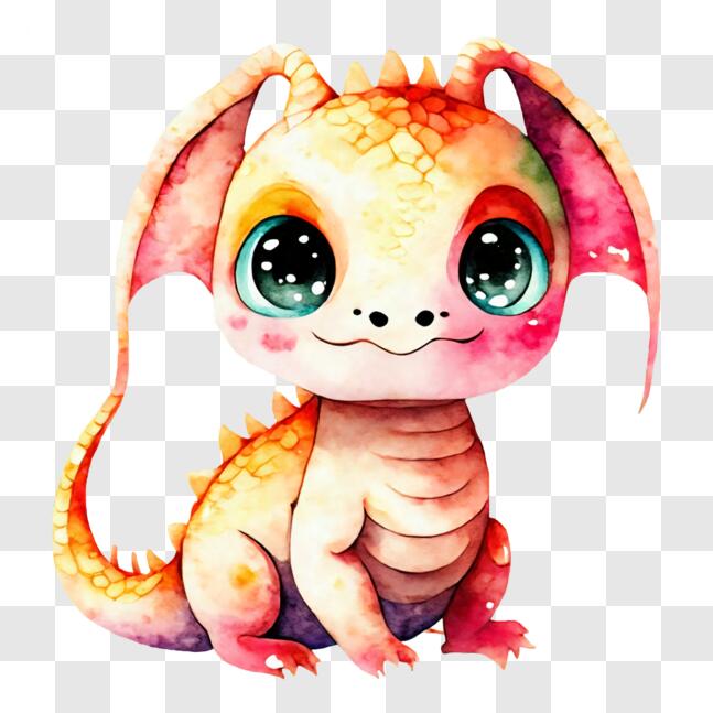 Download Cute Watercolor Dragon on Black Background PNGs Online ...