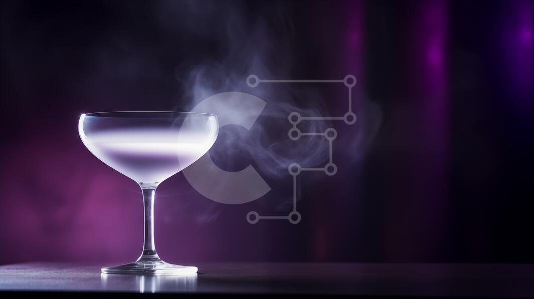 Wine Glass with Smoke - Purple Background stock photo | Creative Fabrica