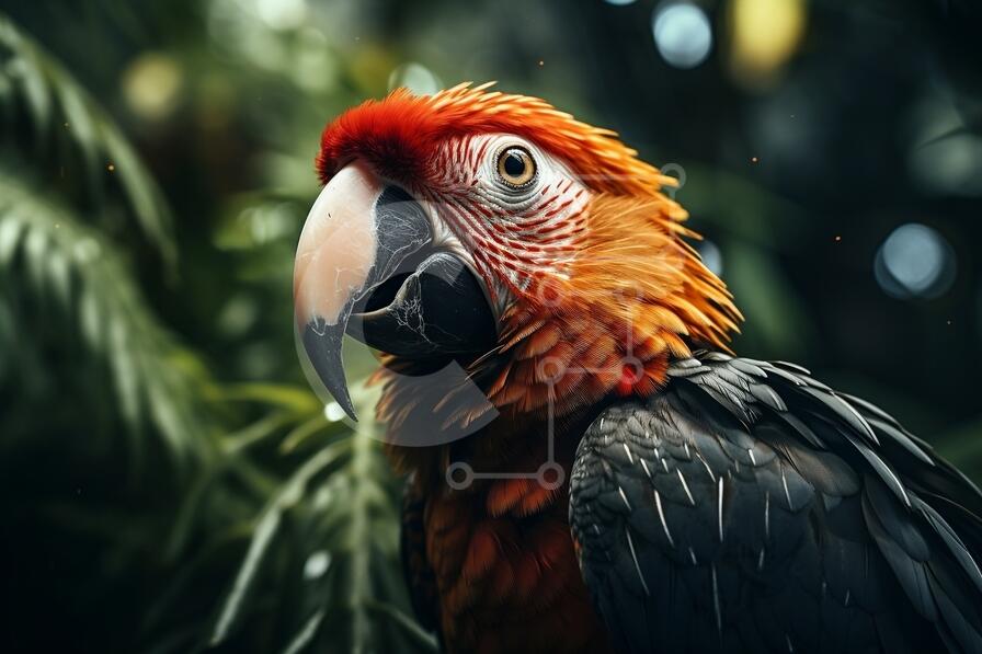 Colorful Parrot's Head Close-Up stock photo | Creative Fabrica