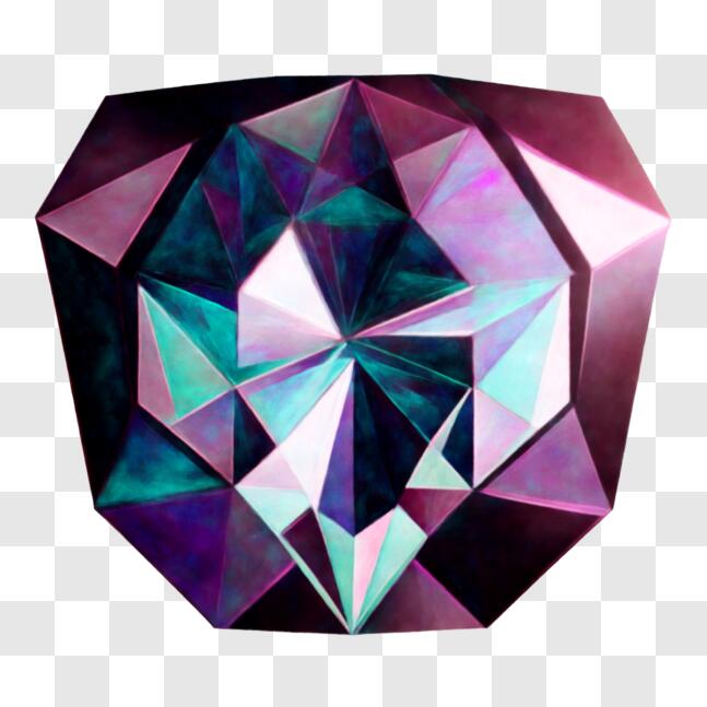 Download Colorful Diamond-shaped Object made of Polygons and Triangles ...