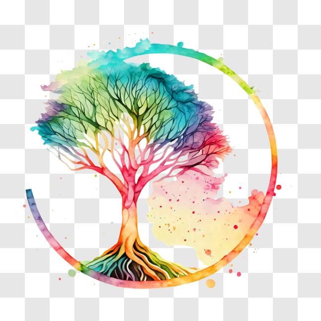 Download Colorful Abstract Tree of Life PNGs Online - Creative Fabrica
