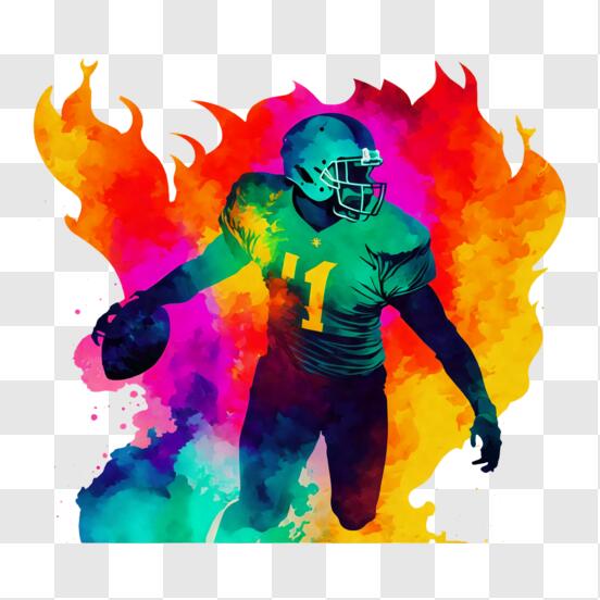 Download Football player running with ball in hand PNGs Online ...