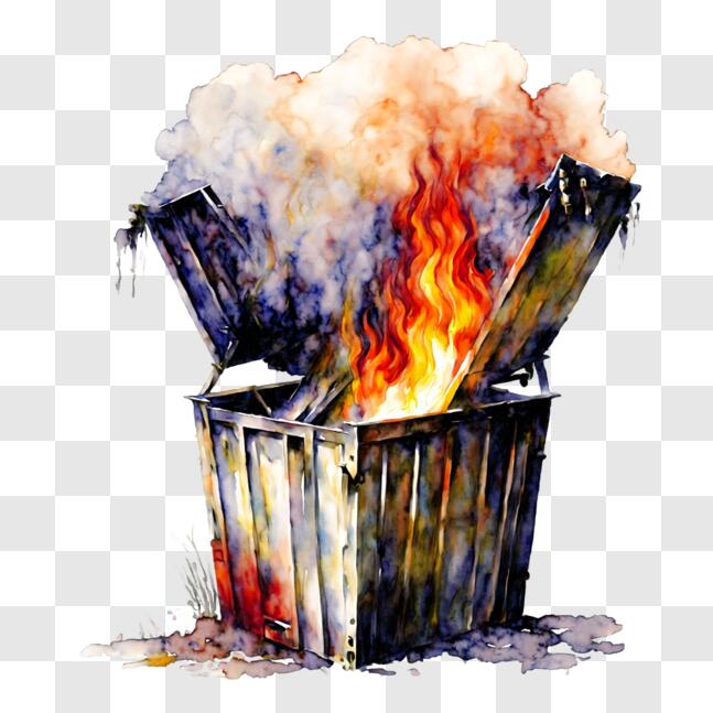 Download Burning Trash Can with Smoke and Flames PNGs Online - Creative ...