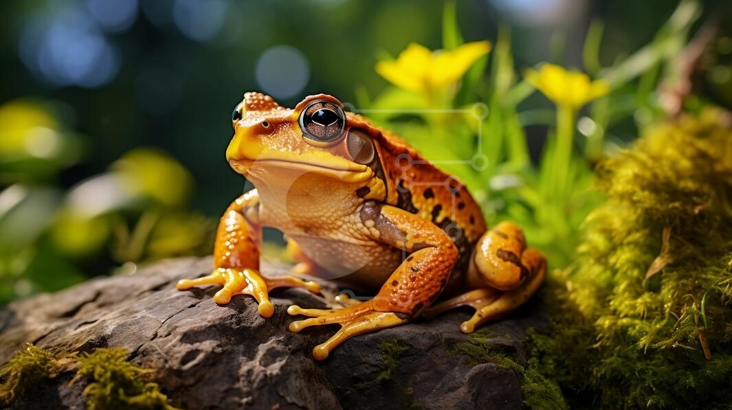 Rana Marrón en el Bosque fotos de archivo | Creative Fabrica