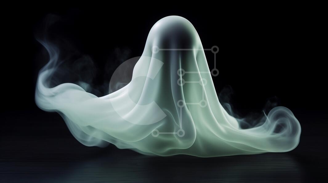 Haunted Ghost Floating in Air with Smoke stock photo | Creative Fabrica