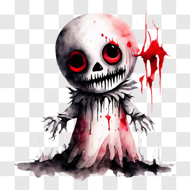 Download Cartoon Skeleton Artwork with Red Eyes and Bloody Hands PNGs ...