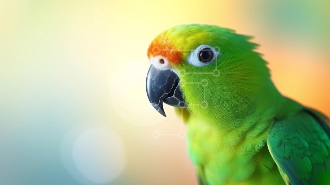 Green Parrot Staring at the Viewer stock photo | Creative Fabrica