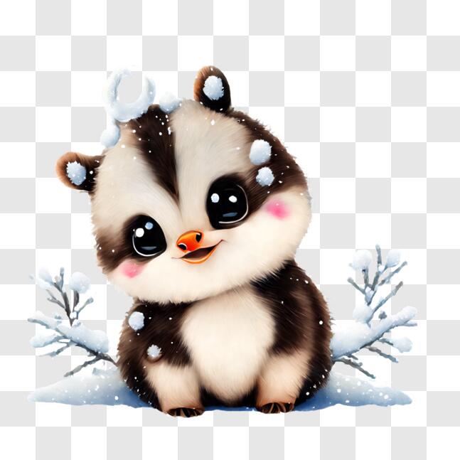 Download Cute Animal Enjoying the Snow PNGs Online - Creative Fabrica