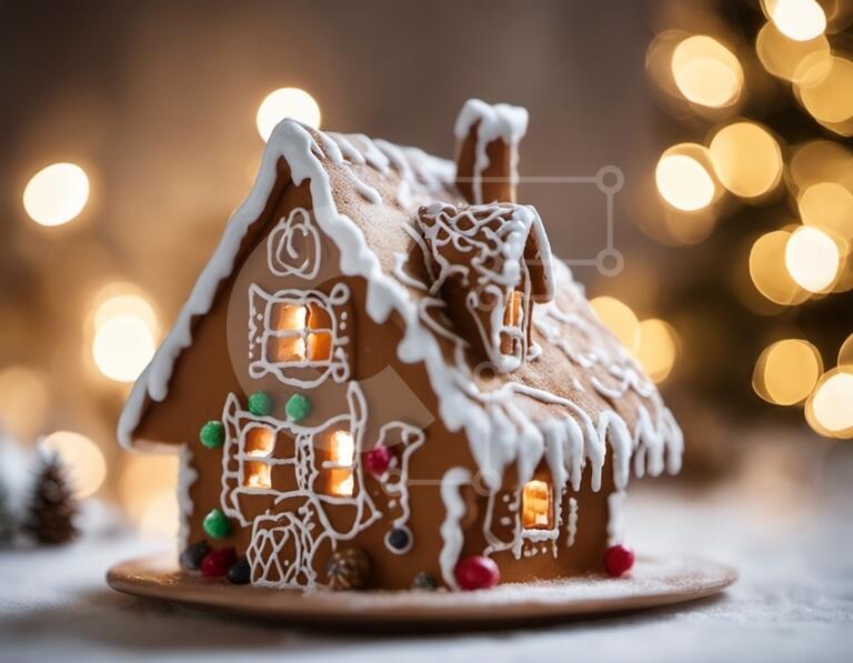 Festive Gingerbread House for Holiday Celebrations stock photo ...