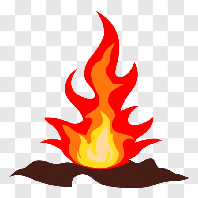 Download Campfire with Flames Clip Art PNGs Online - Creative Fabrica