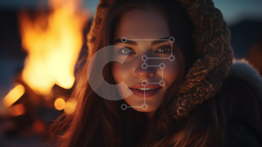 Warm Winter Moment by the Fire stock photo | Creative Fabrica
