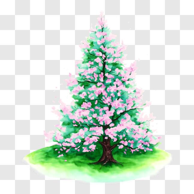 Download Blooming Tree with Pink and White Flowers PNGs Online ...