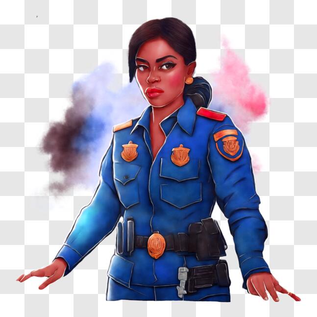 Download Diverse Female Police Officer in Blue Uniform PNGs Online ...