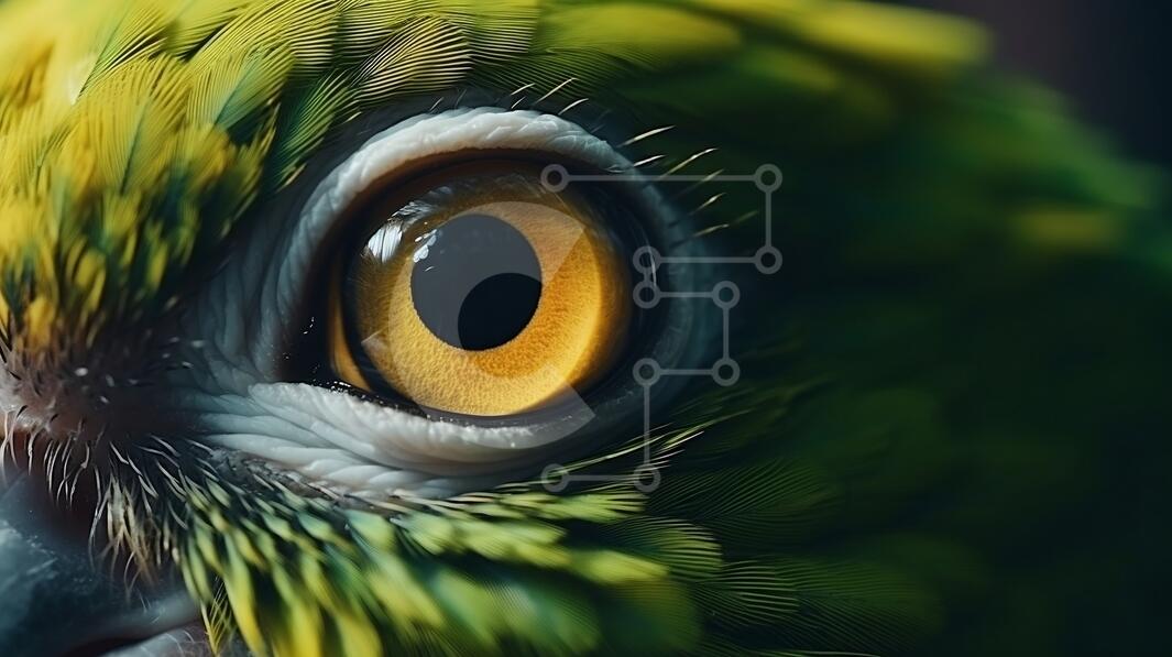 Close-up of a Colorful Parrot's Eye stock photo | Creative Fabrica