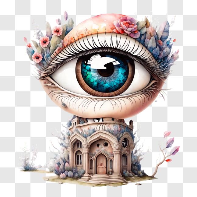 Download Fantasy Artwork with Eye-shaped Building and Castle PNGs ...