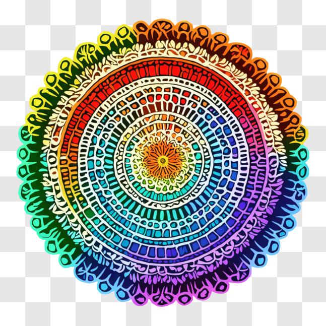 Download Vibrant and Colorful Circular Rainbow Design PNGs Online ...