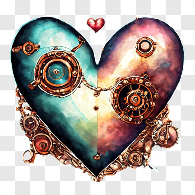 Download Steampunk Heart: A Mechanical Love Symbol PNGs Online ...