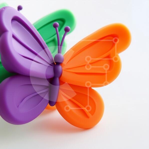 Group of Colorful Butterfly-Shaped Toys stock photo | Creative Fabrica