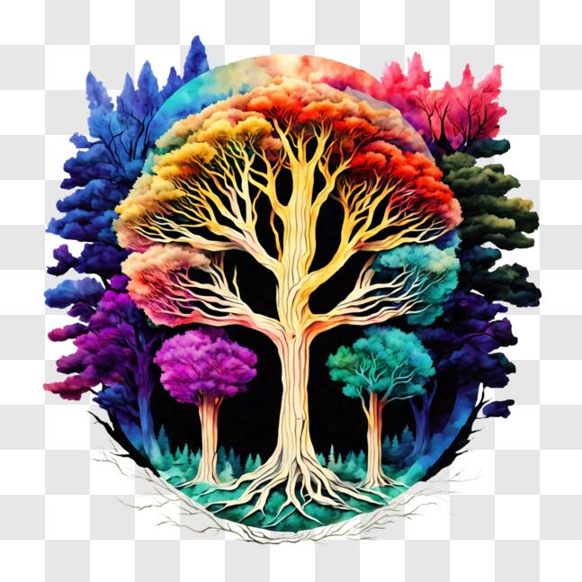 Download Colorful Tree of Life - Symbol of Nature and Spirituality PNGs ...
