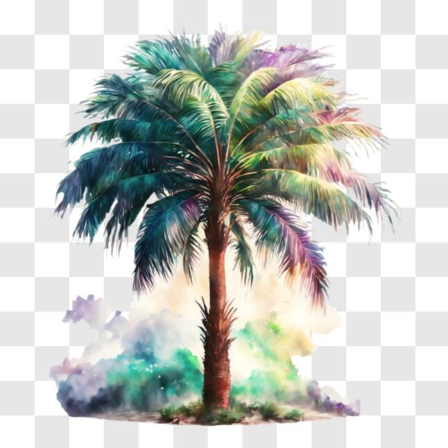 Download Colorful Palm Tree in a Tropical Landscape PNGs Online ...