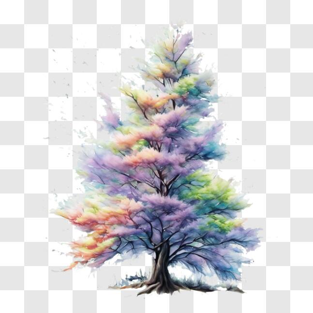 Download Colorful Tree with Multicolored Leaves and Branches PNGs ...