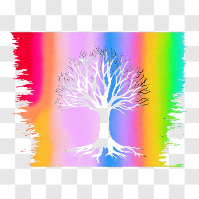 Download Tree with Visible Roots on Colorful Background PNGs Online ...