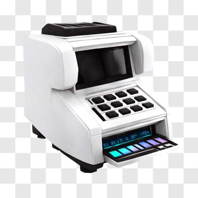 Download White Cash Register with Digital Display and Keypad PNG Online ...