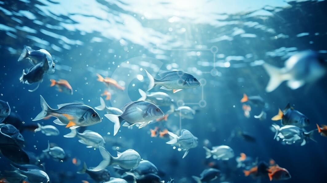 Colorful School of Fish in Clear Ocean Water stock photo | Creative Fabrica