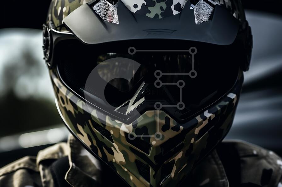 Person in Camouflage Clothing with Motorcycles stock photo | Creative ...