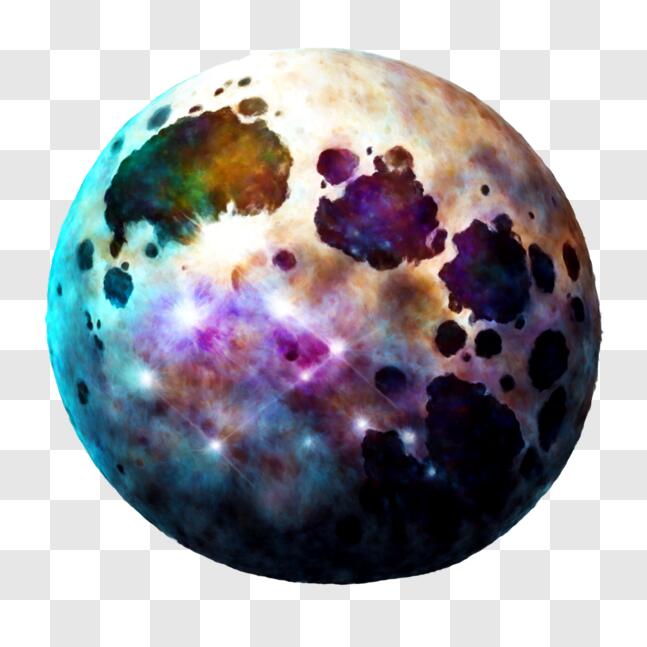 Download Close-up View of a Colorful Full Moon PNGs Online - Creative ...