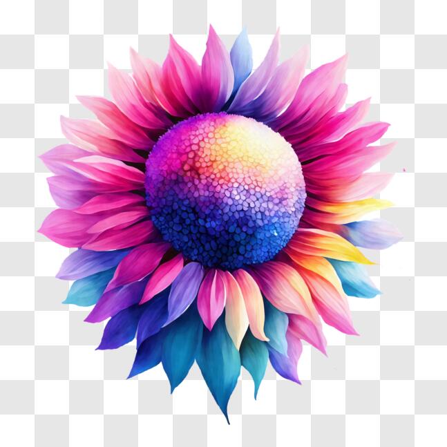 Download Colorful Upside-Down Sunflower Flower PNGs Online - Creative ...