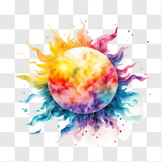 Download Bright and Colorful Sun Art PNGs Online - Creative Fabrica