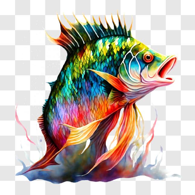 Download Colorful Fish Swimming in Water PNGs Online - Creative Fabrica