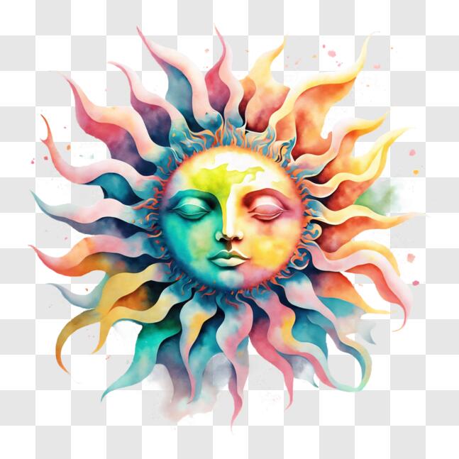 Download Colorful Sun with Smiling Face PNGs Online - Creative Fabrica