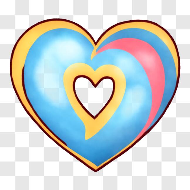 Descarga Forma de Corazón Estilizada en Colores Azul y Rosa PNGs En ...