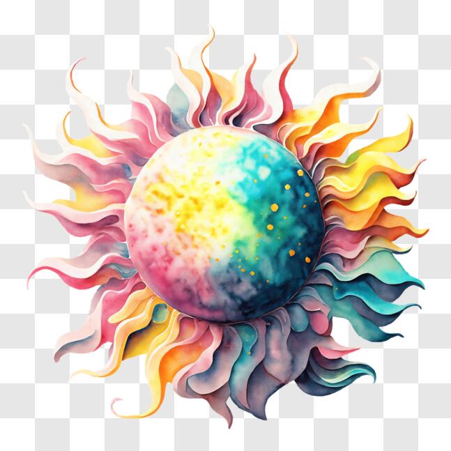 Download Colorful Stylized Sun Image PNGs Online - Creative Fabrica
