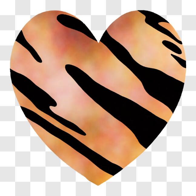 Download Heart-Shaped Tiger Skin Pattern PNGs Online - Creative Fabrica