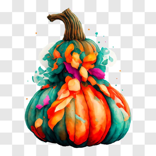 Download Colorful Decorated Pumpkin for Fall Season PNGs Online ...