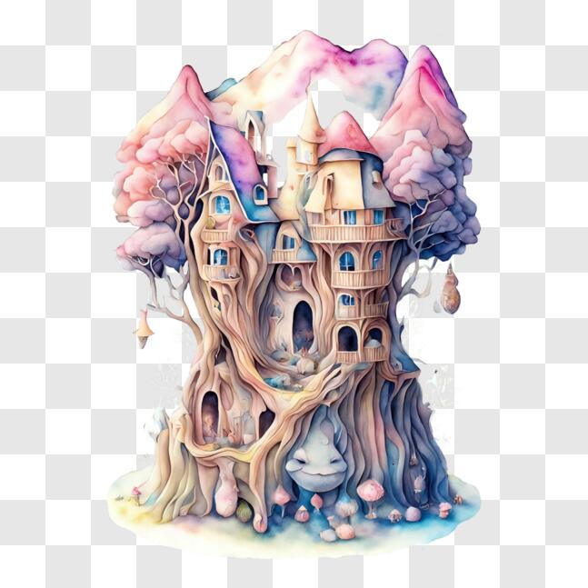 Download Fairytale Castle Tree with Vibrant Colors PNGs Online ...
