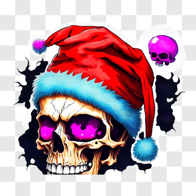 Download Santa Claus Skull Sticker or Decal PNGs Online - Creative Fabrica
