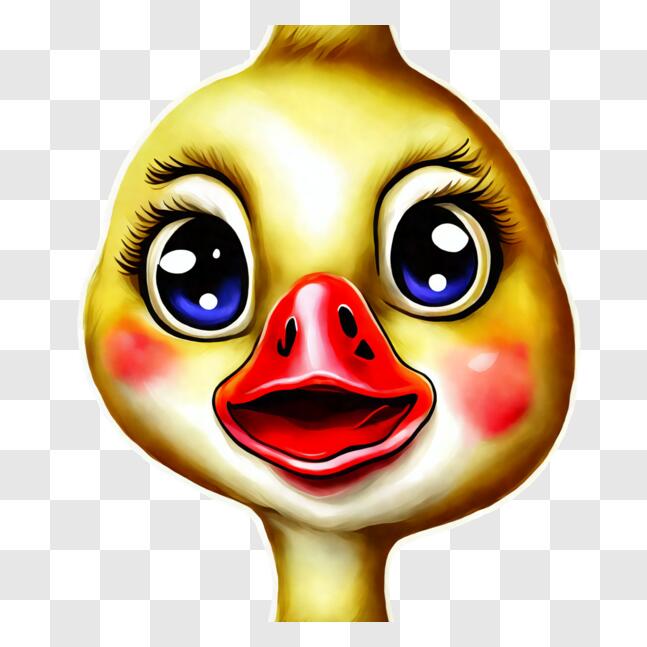 Download Detailed Cartoon Duck with Big Eyes and Blue Lips PNGs Online ...