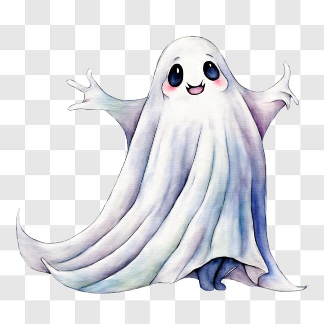 Download Friendly Ghost Waving Hello PNGs Online - Creative Fabrica