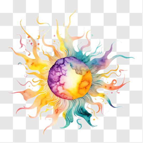 Download Colorful Sun Painting for Solstice Celebration PNG Online ...