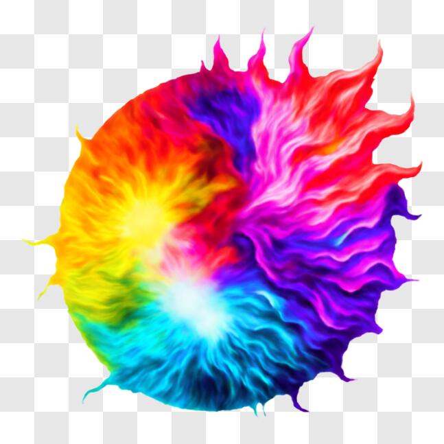 Download Colorful Fireball Representing the Sun or Celestial Bodies ...