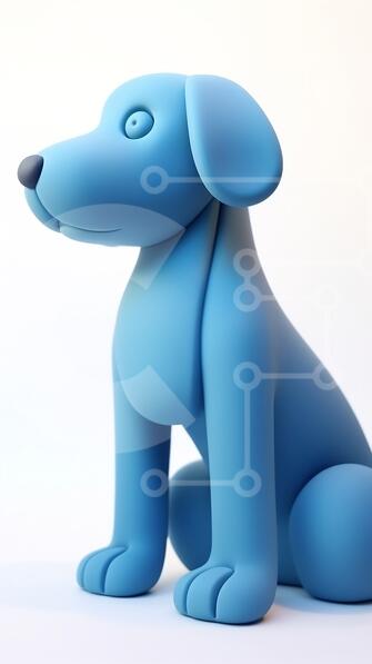 Cute Blue Toy Dog Sitting and Looking at Camera stock photo | Creative ...