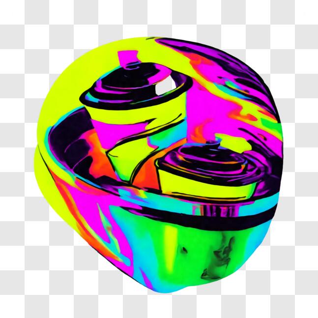Download Colorful Neon Motorcycle Helmet with Cups PNGs Online ...