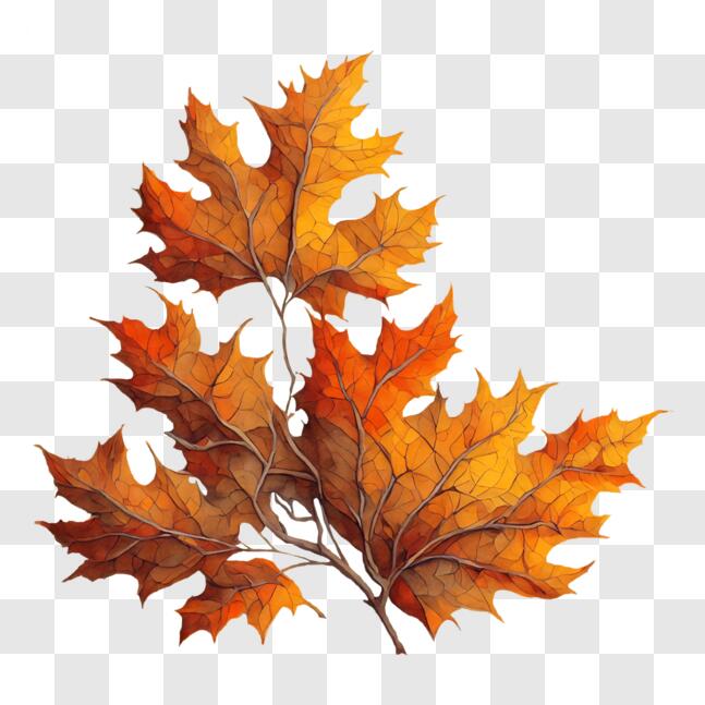 Download Autumn Leaves Falling from a Branch PNGs Online - Creative Fabrica