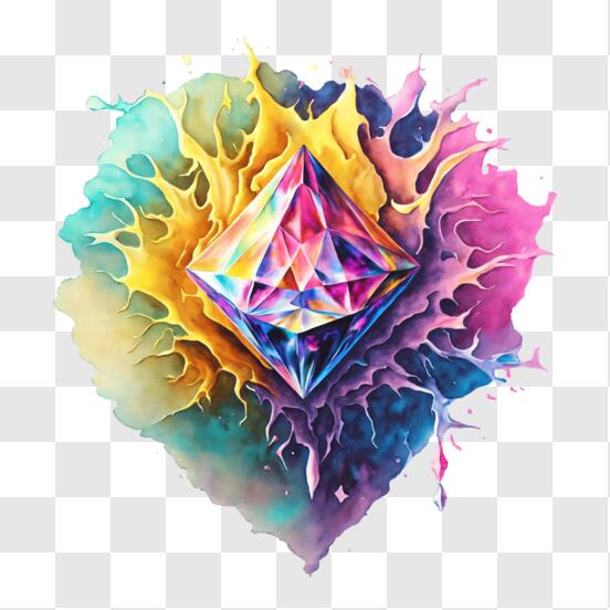 Download Colorful Abstract Diamond Painting with Watercolor Splashes ...