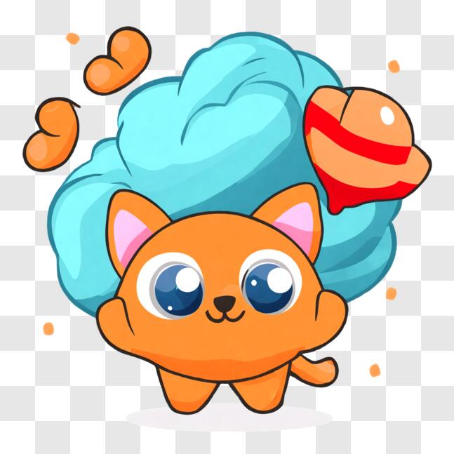 Download Cute Orange Cat with Blue Eyes Standing in Front of Orange ...
