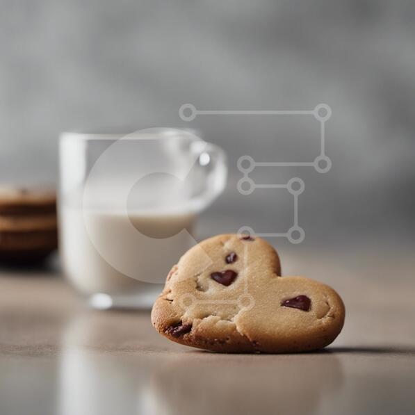 Délices sucrés : Cookie en forme de coeur avec des pépites de chocolat ...